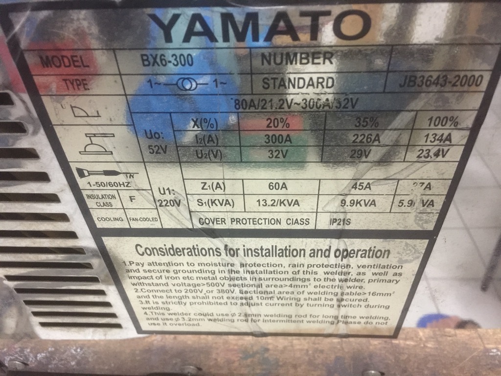 YAMATO BX6 welding machine stainless 300 amps, Commercial & Industrial ...
