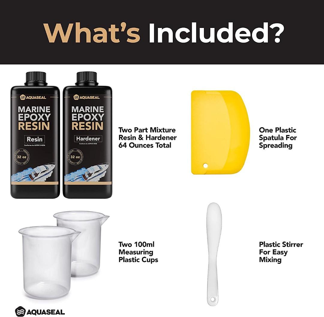 64oz Marine Epoxy Resin Kit | Fast Set Clear Epoxy Resin | Bar Top ...