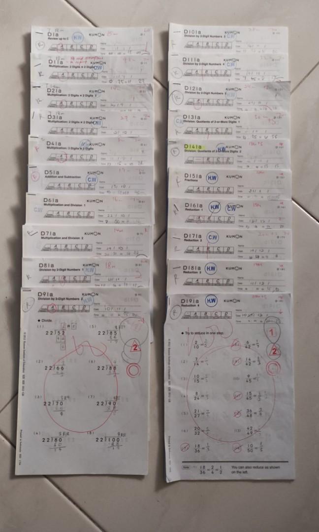 ☺️ 400pgs Kumon Maths Level D Worksheets, Hobbies & Toys, Books ...