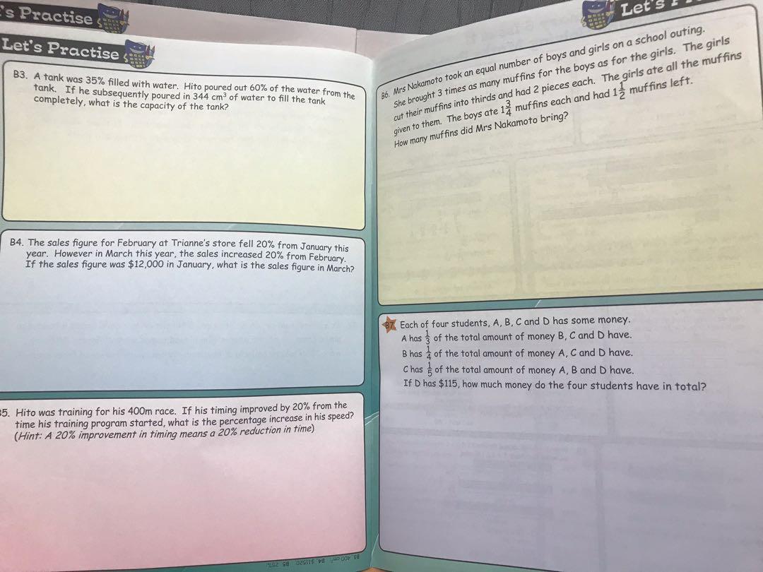 + Venture Math Problems Worksheets Primary 6 , Hobbies & Toys, Books ...