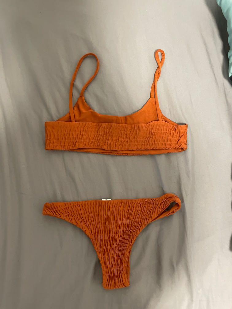 Bikini Set (Rust), Women's Fashion, Swimwear, Bikinis & Swimsuits on ...