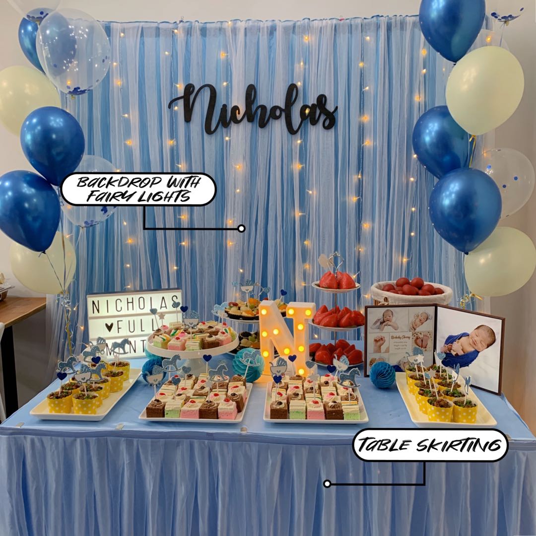 Birthday Dessert Table Backdrop Decorations, Hobbies & Toys, Stationery ...
