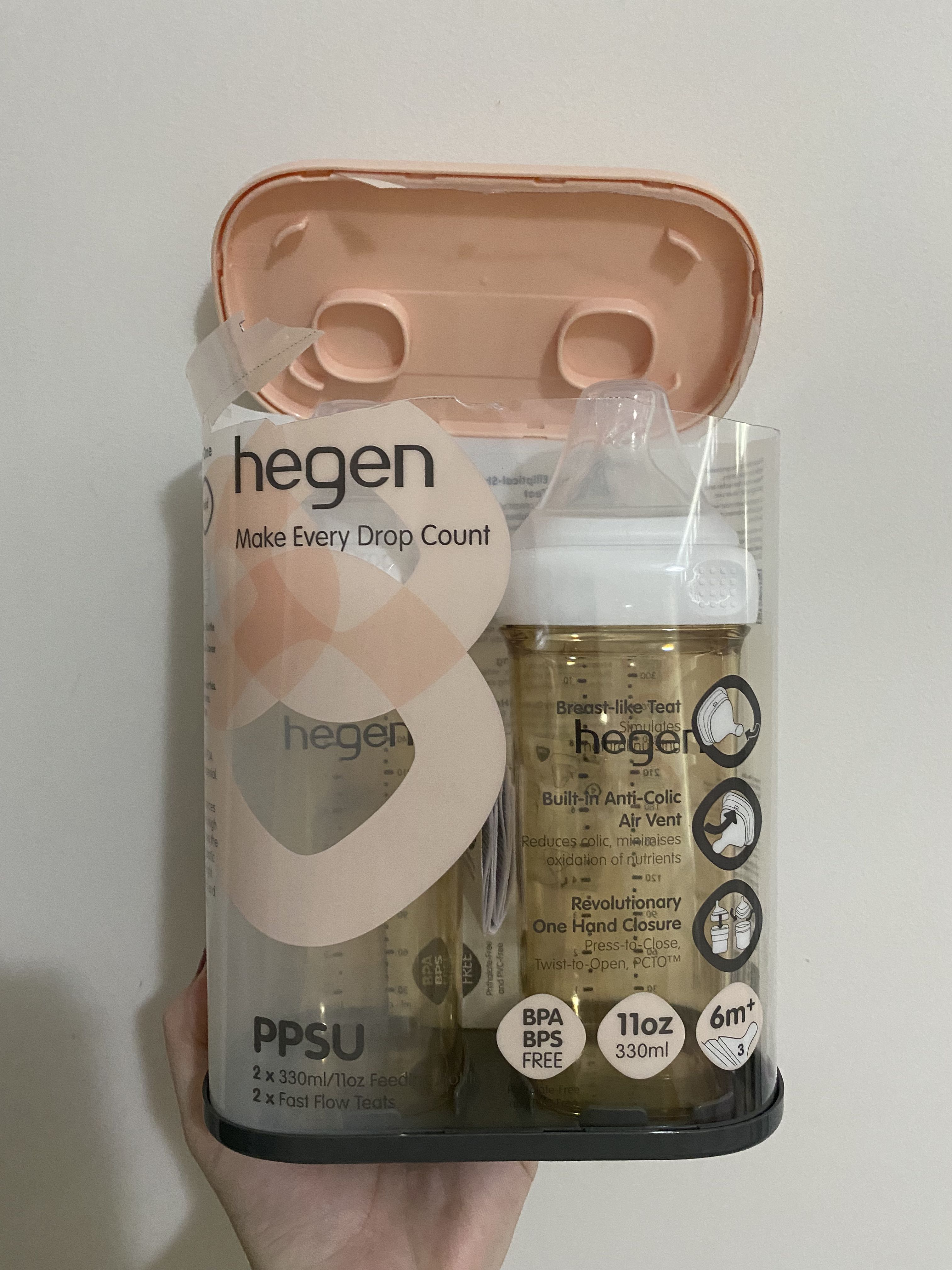 6m+ hegen milk bottle, Babies & Kids, Nursing & Feeding, Breastfeeding ...