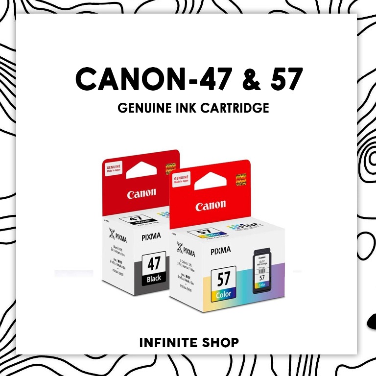 Canon 47 & 57 Black & Tri-color Ink Cartridge Original & Brand New Set ...