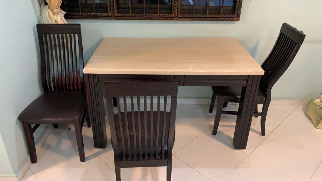 Dinning table with 1 chair , Furniture & Home Living, Furniture, Tables ...