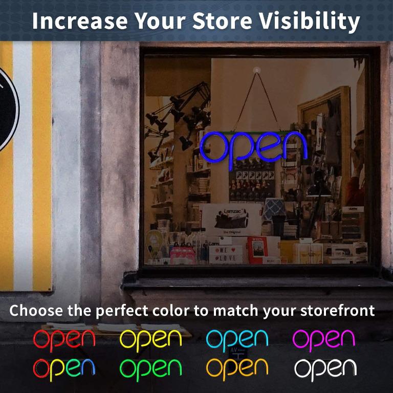 Flashing LED Neon Open Sign Light for Business with ON & Off Switch ...