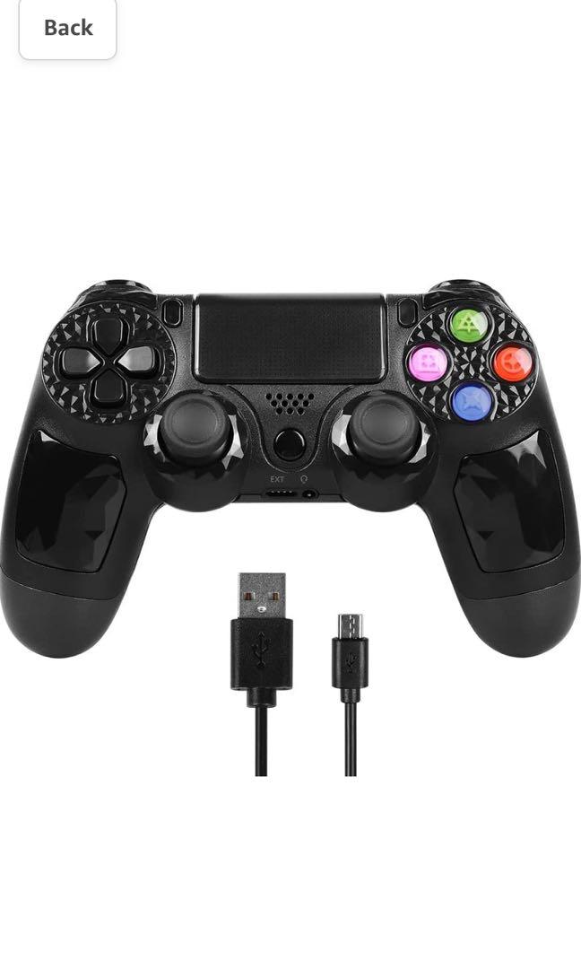 Game Controller for PS4, PowerLead Wireless Gamepad Six-axis Dual ...