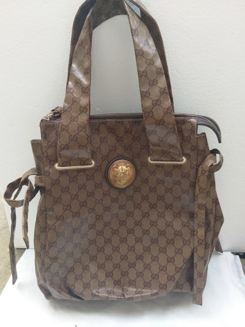 GUCCI PVC LAMINATED TOTE BAG, Luxury, Bags & Wallets on Carousell