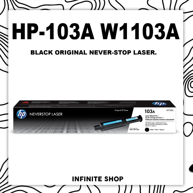 HP 103A Black Original Never-stop Laser, W1103A HP-103A, Computers ...