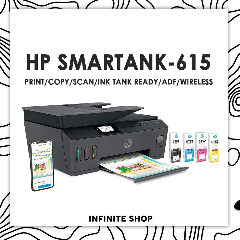 HP Smart Tank 615 ADF with Fax printer, Computers & Tech, Printers ...