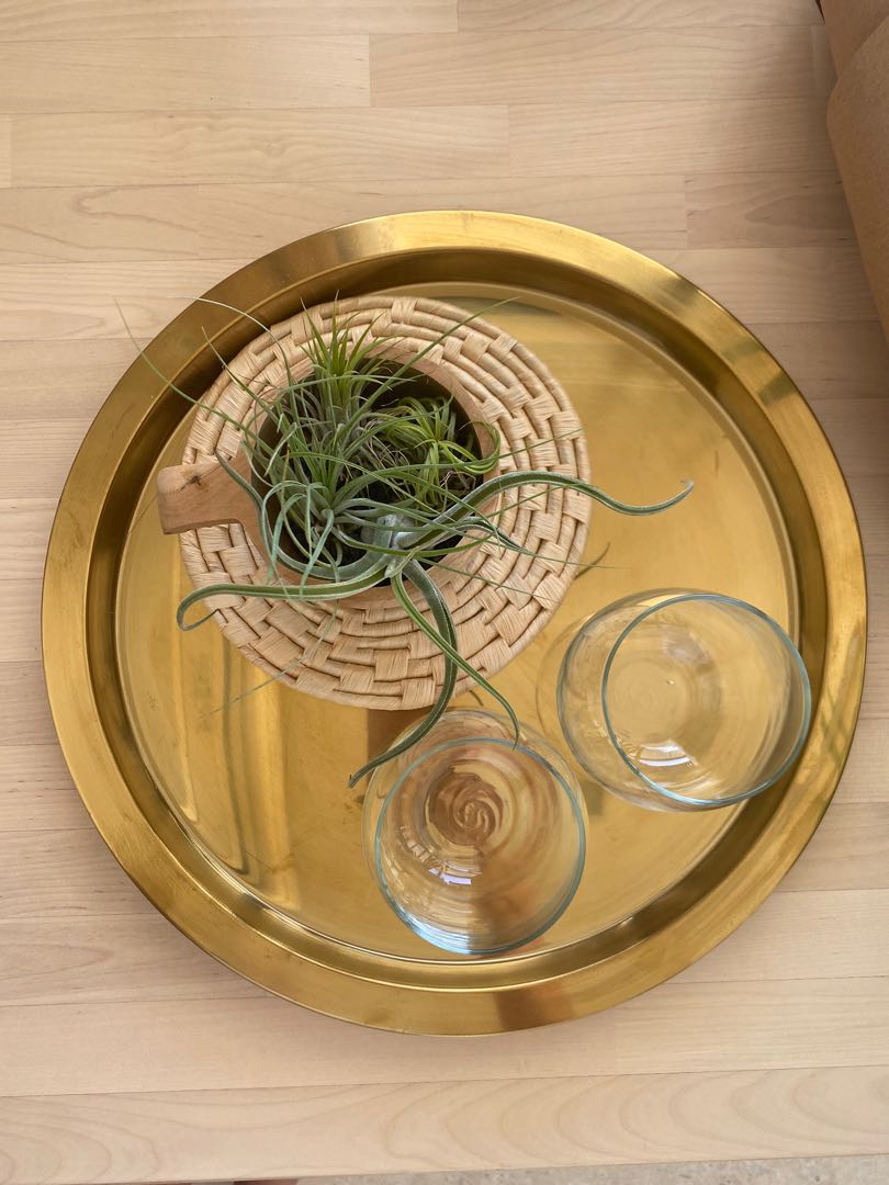 IKEA GLATTIS Brass Tray, Furniture & Home Living, Home Decor, Other ...