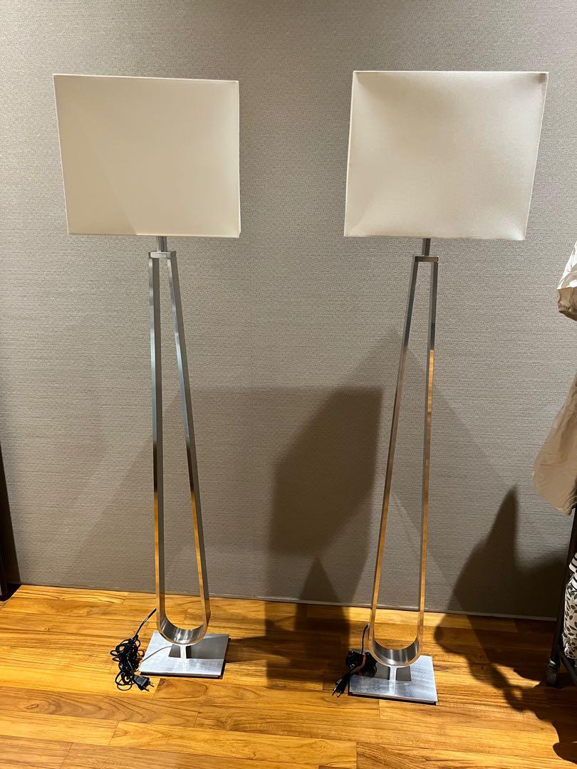 IKEA Klabb Floor Lamp x 2 in Aluminum, Furniture & Home Living ...