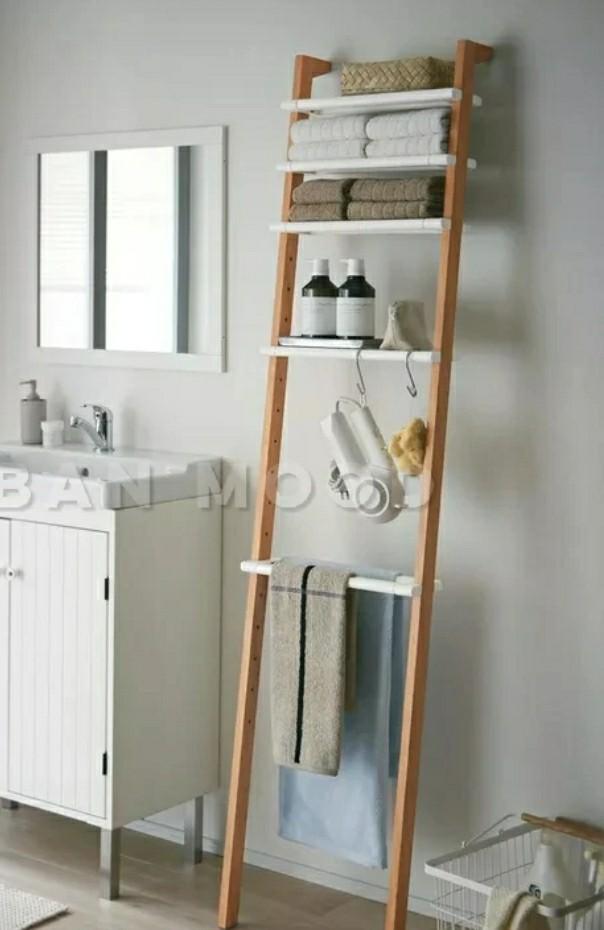 [IN STOCK] WAREHOUSE SALE 50% OFF Rustic Solid Wood Ladder Rack ...