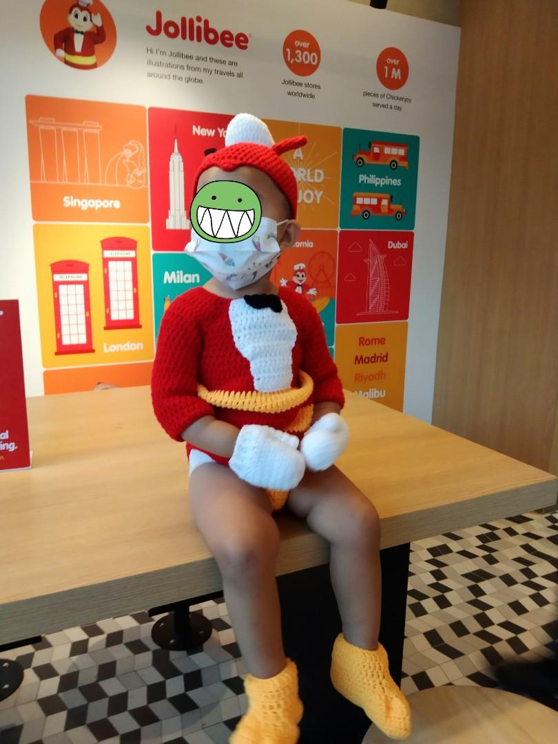 Jollibee Costume Crochet, Babies & Kids, Babies & Kids Fashion on Carousell
