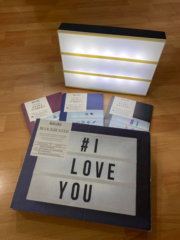 Lightbox A4 size with letters and symbols DECO IDEA, Furniture & Home ...