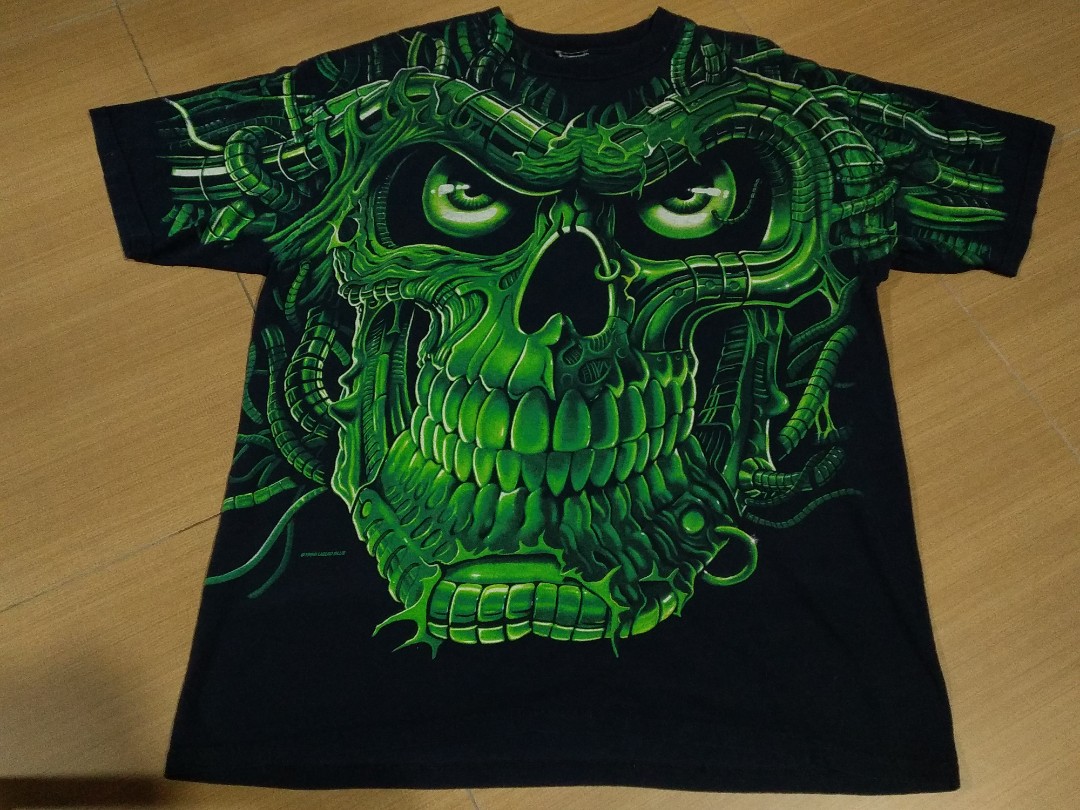 Liquid Blue Skull _ Vintage 1998 [24x30], Men's Fashion, Tops & Sets ...