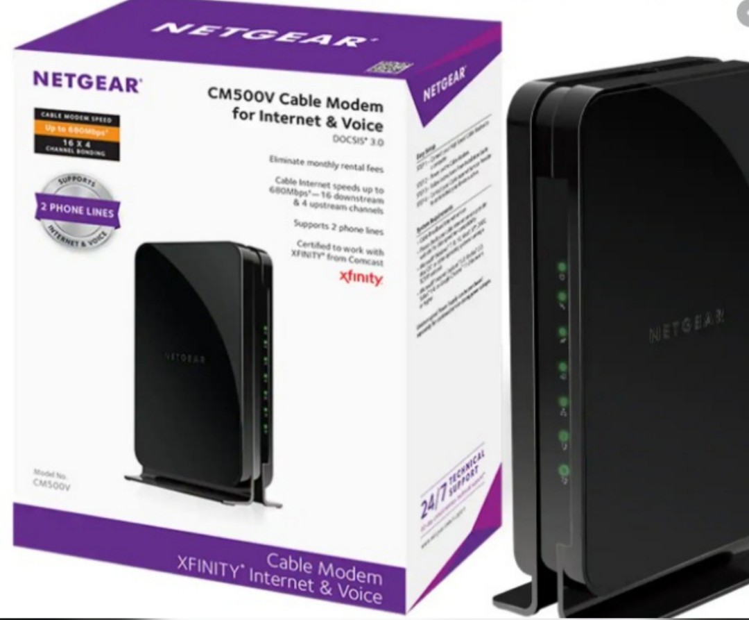 Netgear CM500V (16x4) DOCSIS 3.0 zcable Modem with Telephone Jack ...