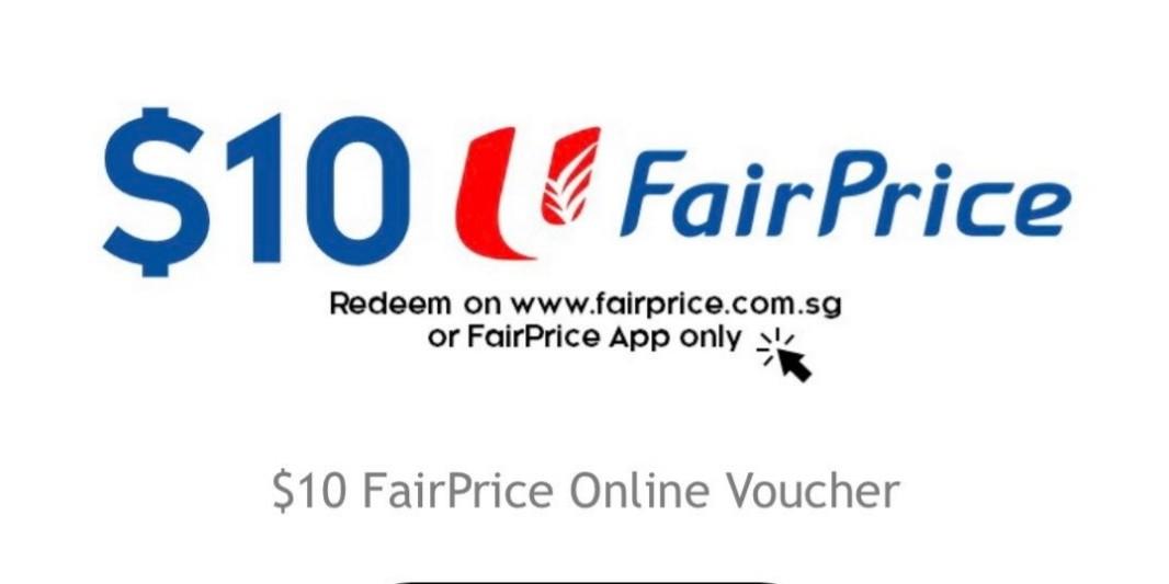 NTUC fairprice online voucher $10x3 ($30), Tickets & Vouchers, Vouchers ...