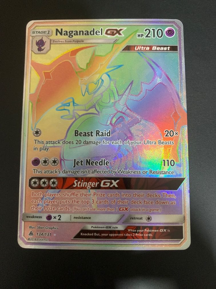 Pokemon Naganadel GX Rainbow rare 134/131, Hobbies & Toys, Toys & Games ...