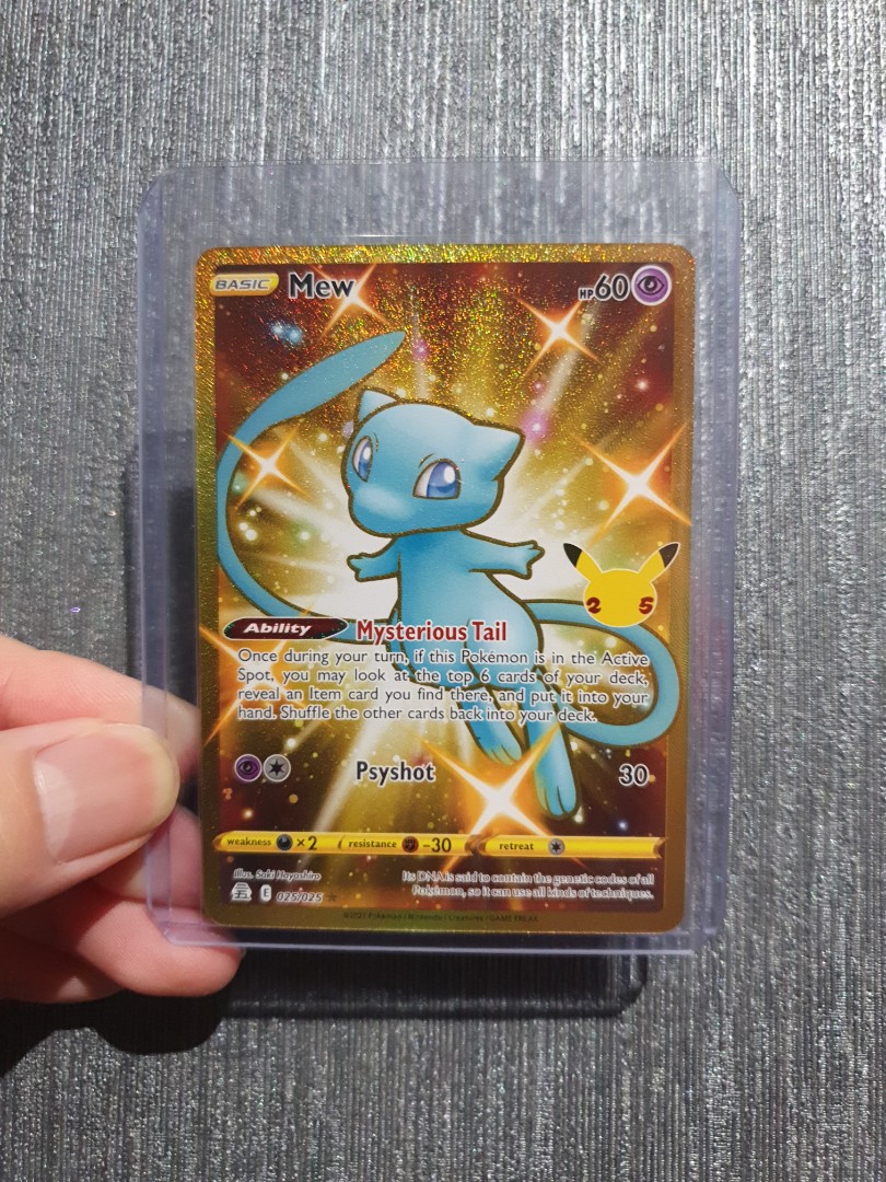 Pokemon TCG 25th Anniversary Celebrations Gold Mew Secret Rare Card ...