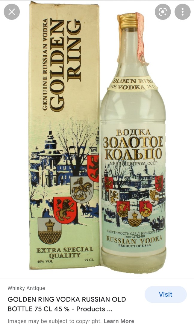 Russian Golden Ring Vodka, Food & Drinks, Beverages on Carousell