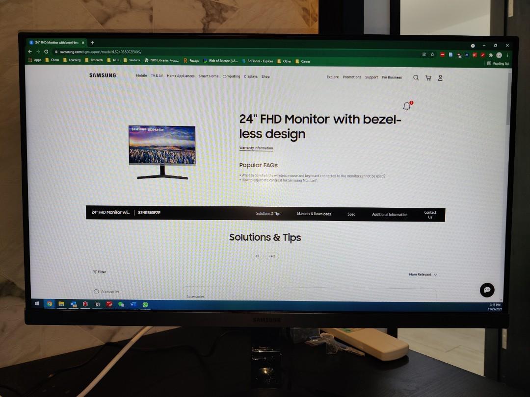 Samsung 24' FHD monitor model number S24R350FZE, Computers & Tech ...