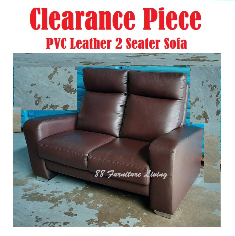 SG88FL Clearance Piece PVC Leather 2 Seater Sofa, Furniture & Home ...