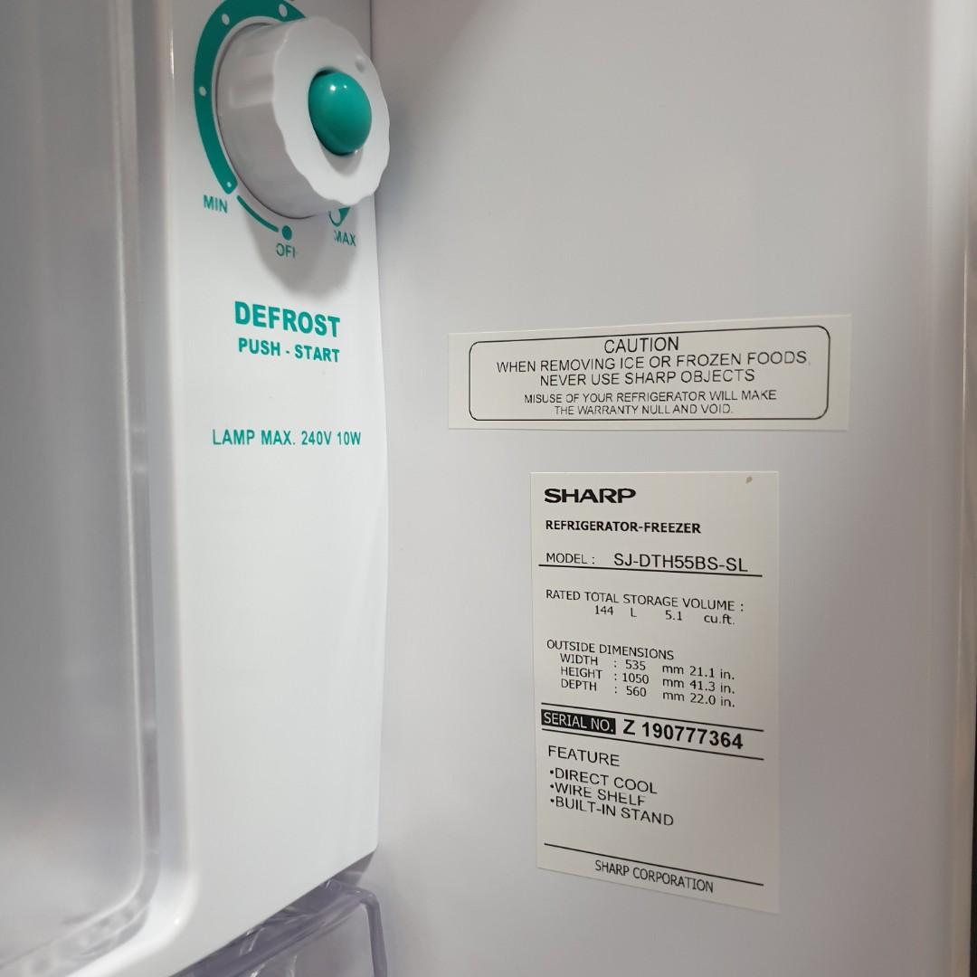 SHARP 5.1 CU. FT REFRIGERATOR | SINGLE DOOR | SEMI AUTOMATIC DEFROST ...