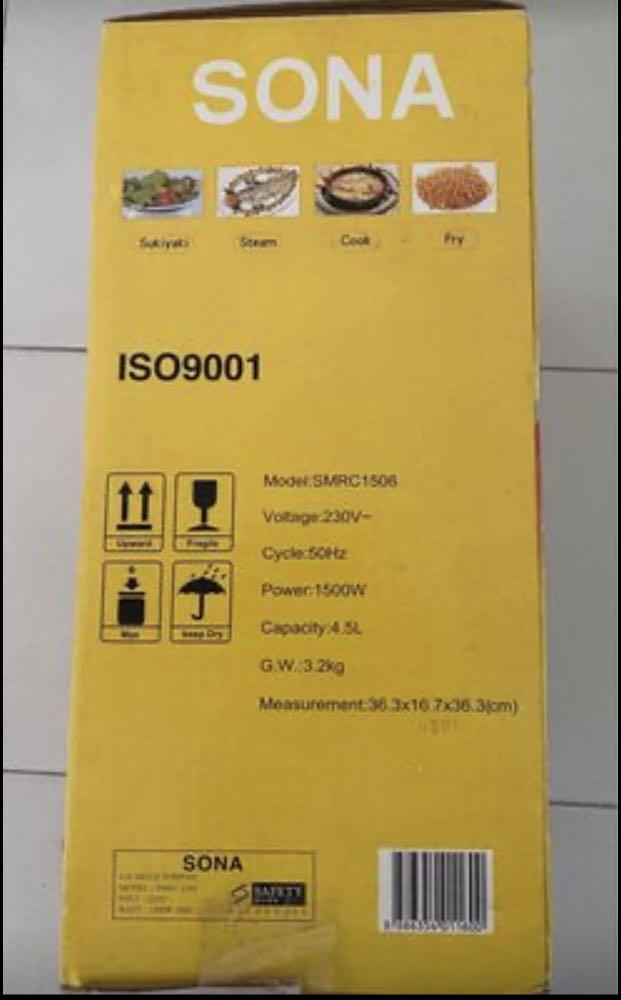 SONA brand multi purpose for sukiyaki, steam, cook & fry, TV & Home ...