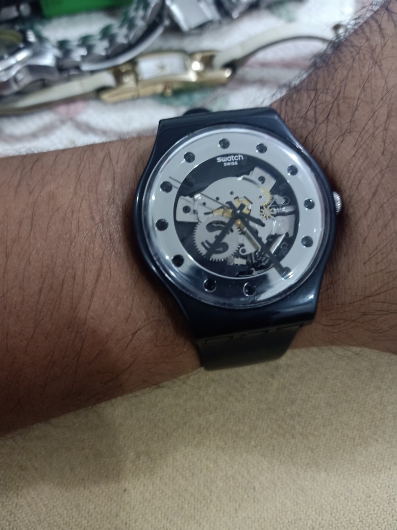 Swatch skeleton watch, Men's Fashion, Watches & Accessories, Watches on ...