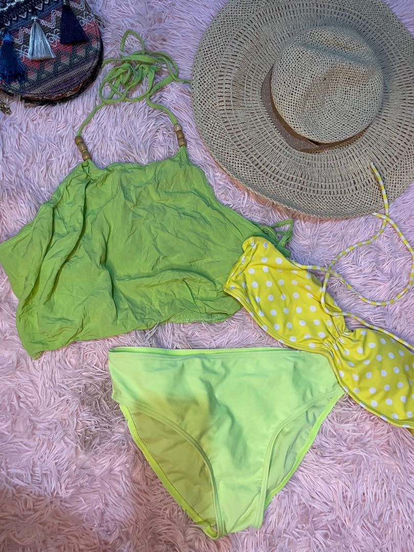 Three piece bright color swimsuit, Women's Fashion, Swimwear, Bikinis ...