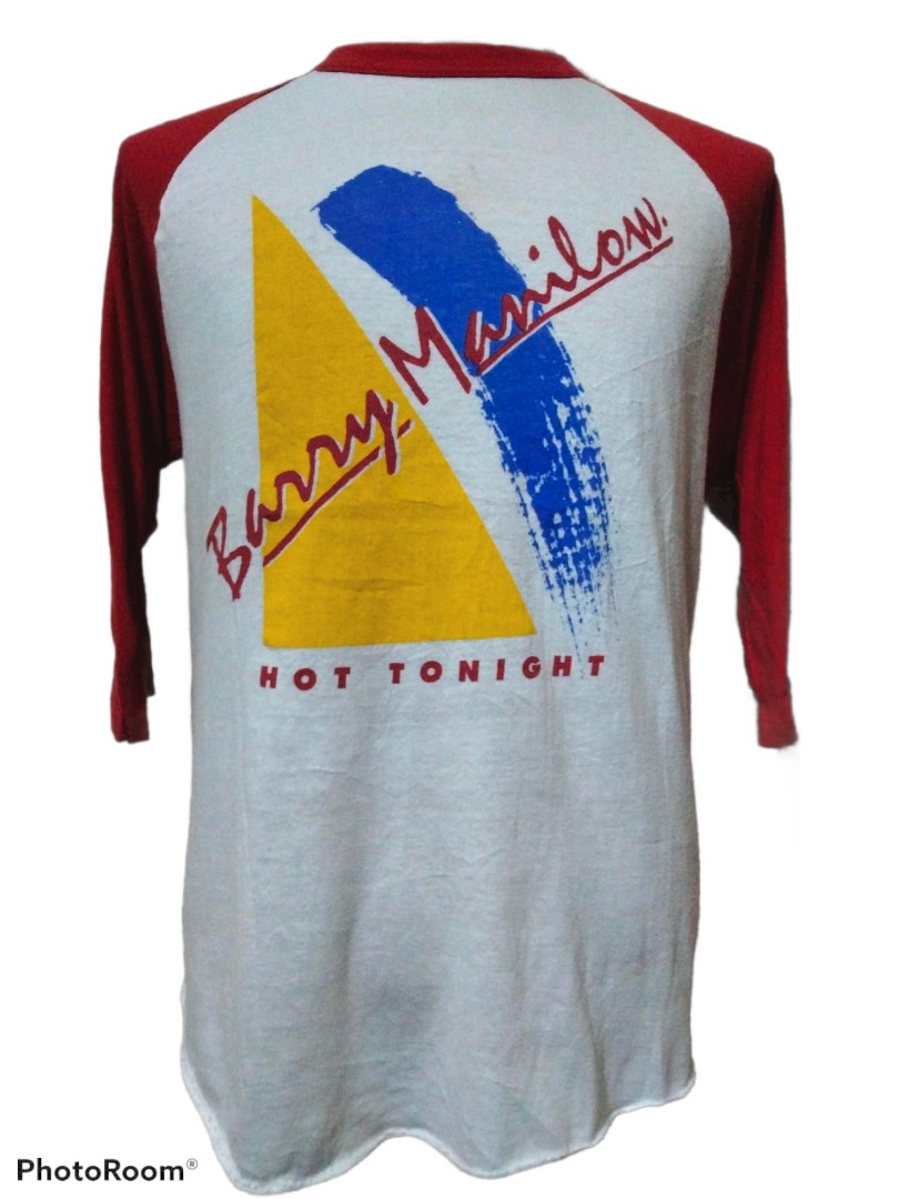 Vtg 80s Barry Manilow 3q Tshirt, Men's Fashion, Tops & Sets, Tshirts ...