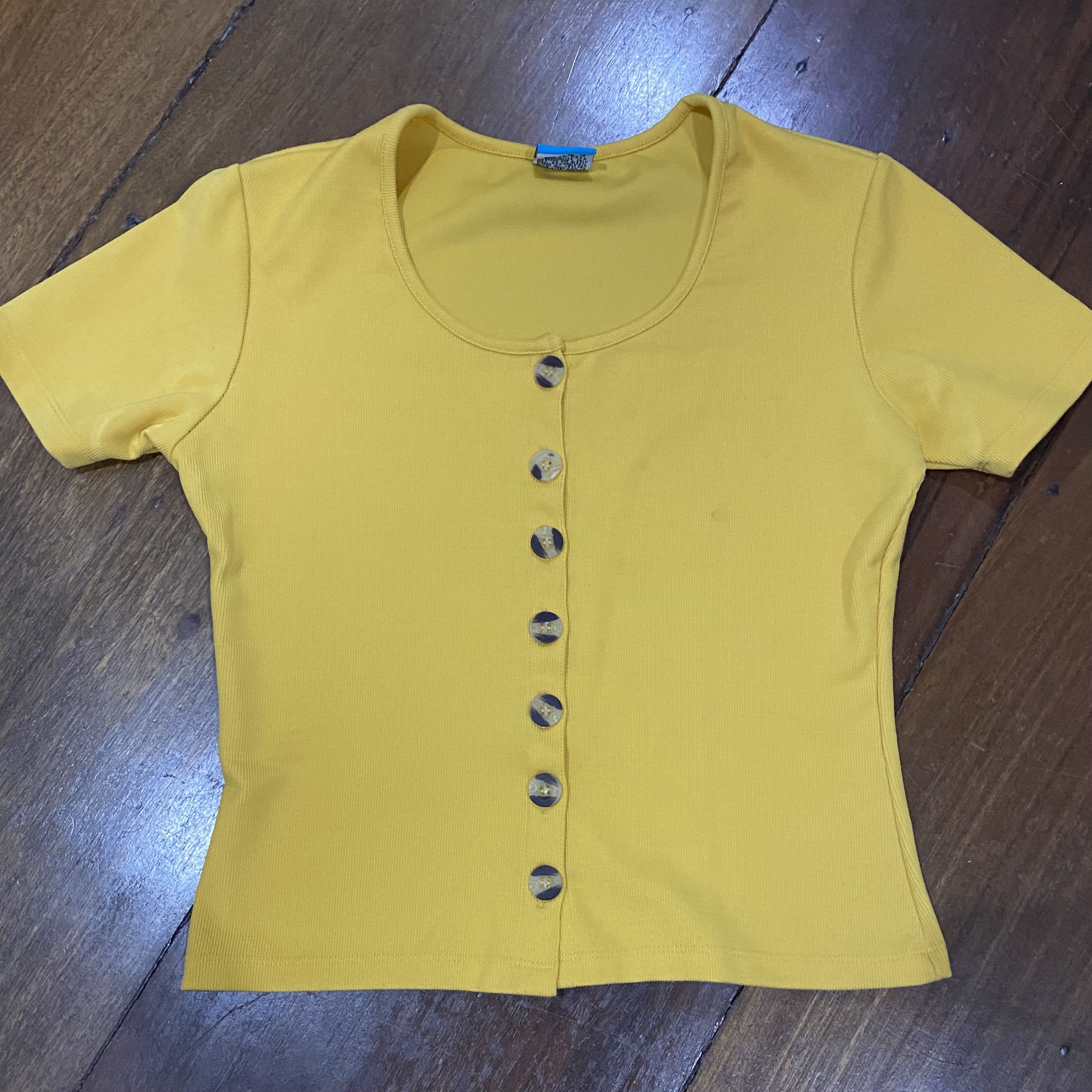 Yellow Top, Women's Fashion, Tops, Shirts on Carousell
