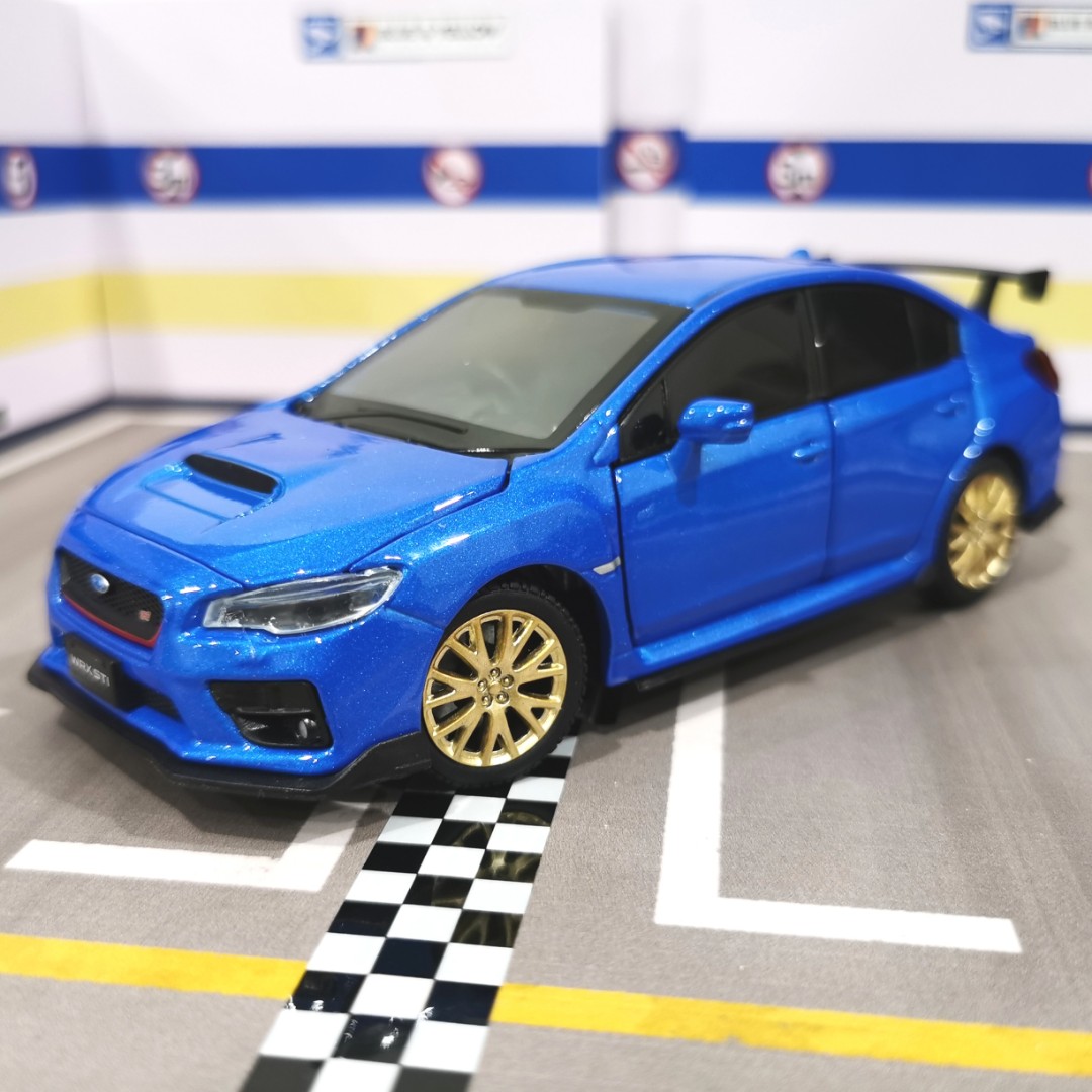 1/32 Subaru Impreza WRX STI Diecast Scale Model Toy Car Blue Yellow ...