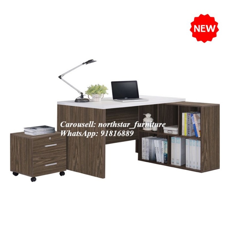 3in 1 Study Table+ Bookshelf+ Drawer ( Computer Desk Office Table ...