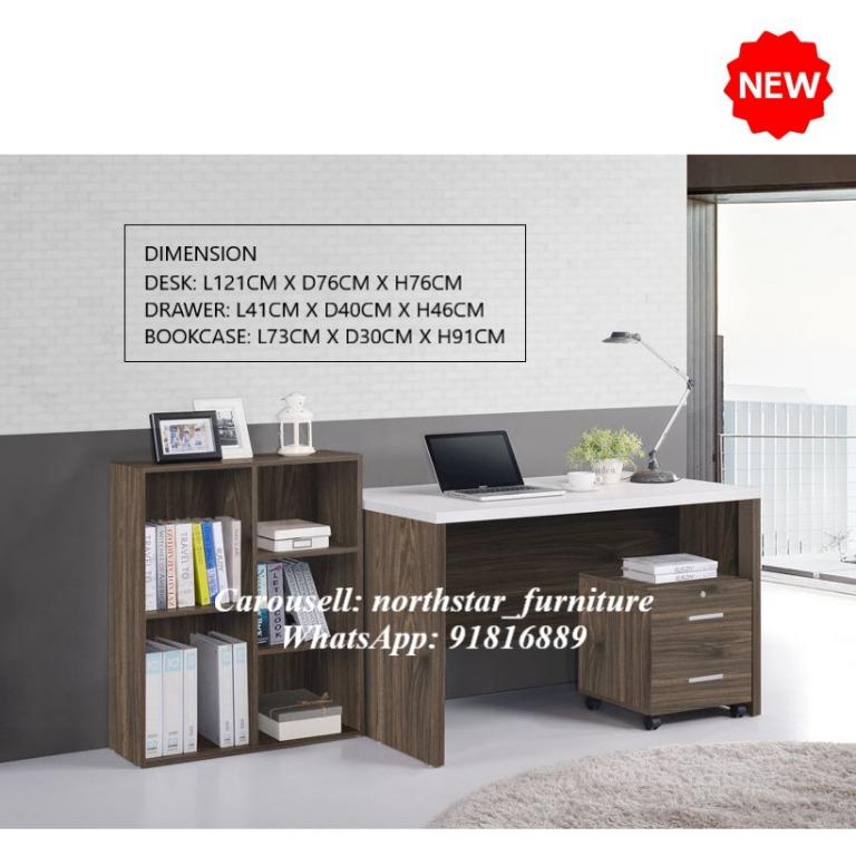 3in 1 Study Table+ Bookshelf+ Drawer ( Computer Desk Office Table ...