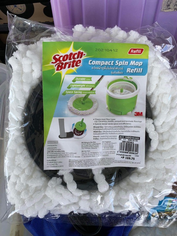 3M Scotch Brite Compact Spin Mop Refill (New), Furniture & Home Living ...