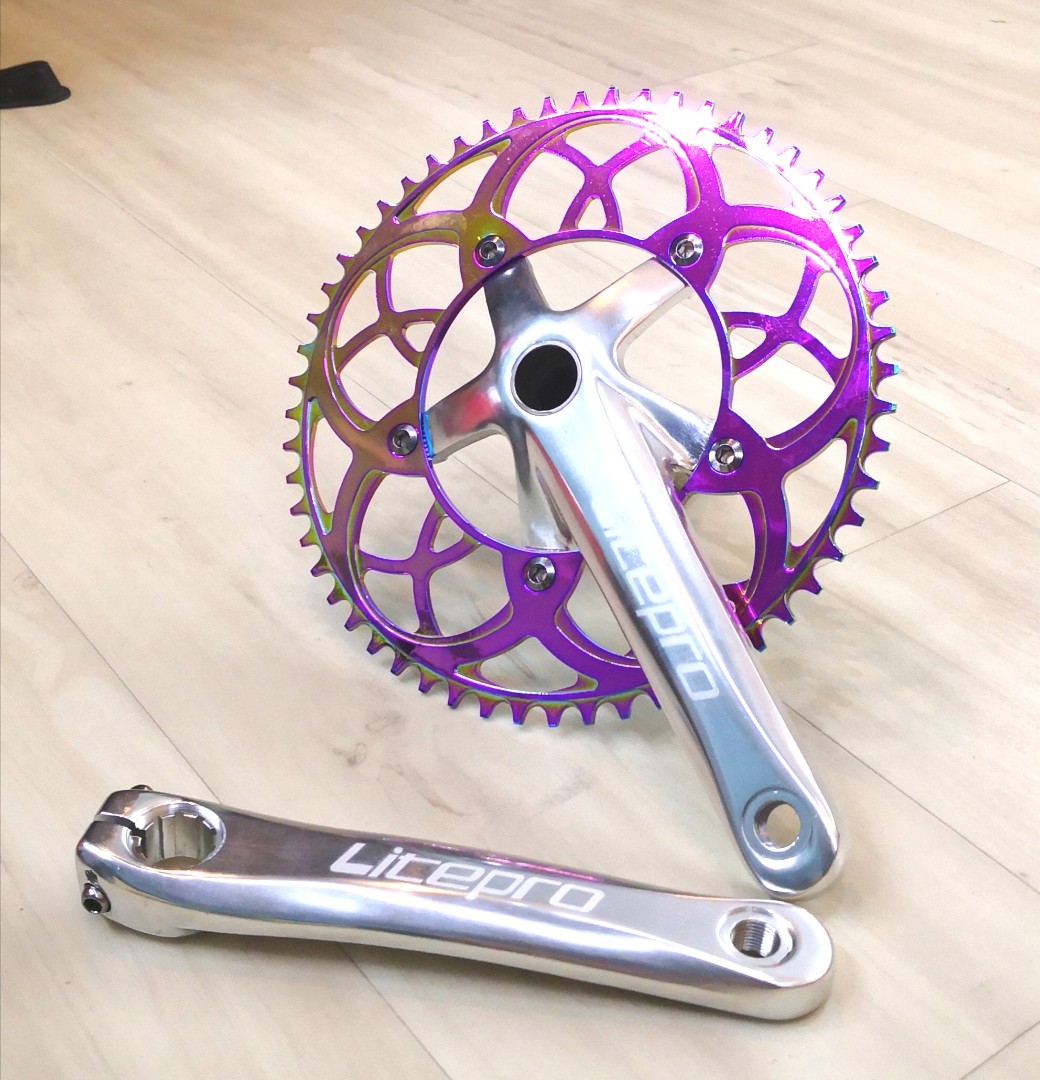 54T 56T Oilslick HollowTech crankset 24mm spindle diameter 170mm arm ...