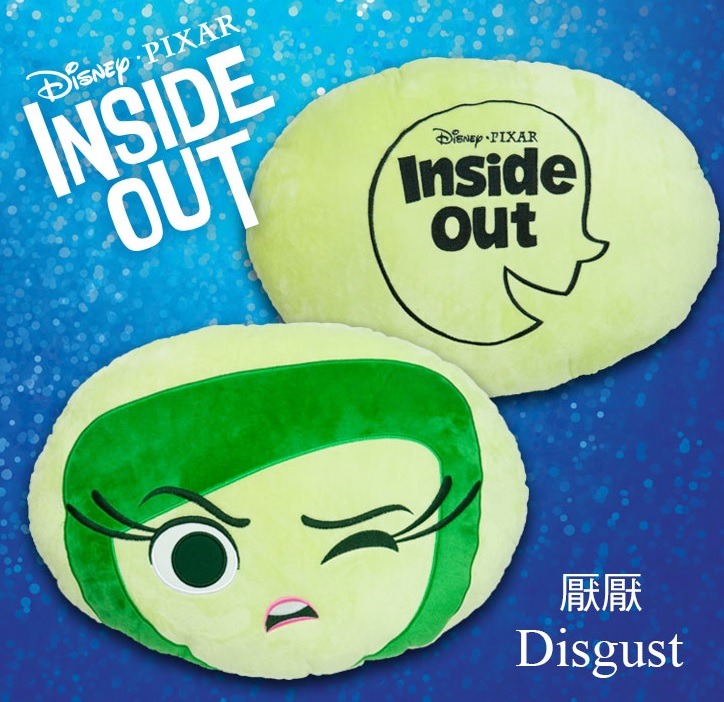全新 正版 迪士尼授權 disney 腦筋急轉彎娃娃 抱枕 午安枕 inside out 皮克斯 厭厭 DISGUST, 書籍、休閒與玩具 ...