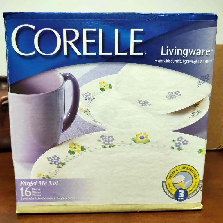 Corelle Livingware (Forget Me Not) 16 pieces, Hobbies & Toys ...