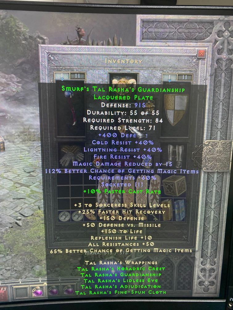 D2 resurr Full tal set armor amulet belt helmet $35, Video Gaming ...