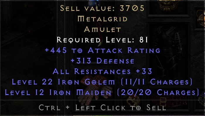 D2R - Metalgrid Amulet / ammy, Video Gaming, Gaming Accessories, In ...