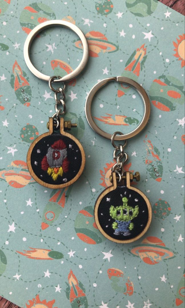 Embroidery Keychains (Space theme), Hobbies & Toys, Stationery & Craft ...