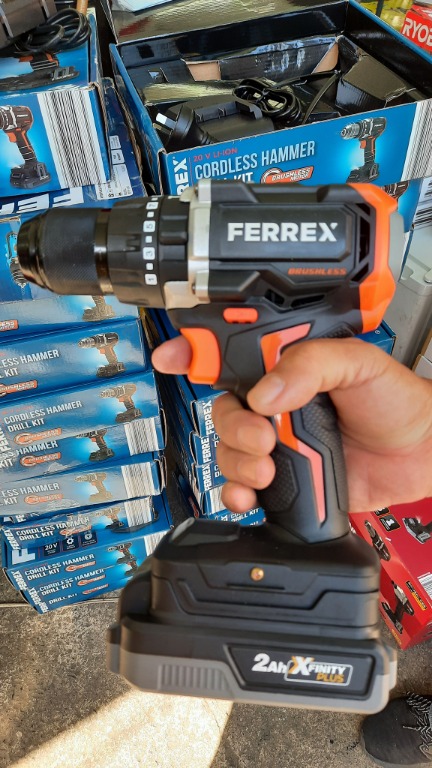 Ferrex Cordless Hammer Drill Kit, Commercial & Industrial, Construction ...