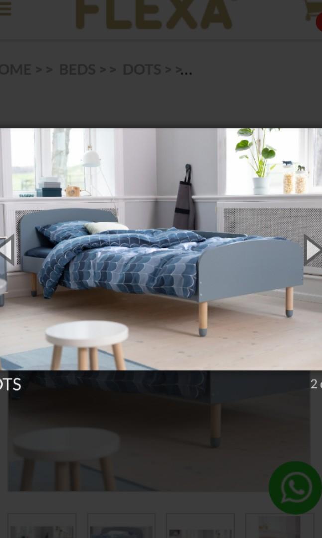 Flexa Dots kids single bed in urban grey, Furniture & Home Living, Furniture, Bed Frames ...
