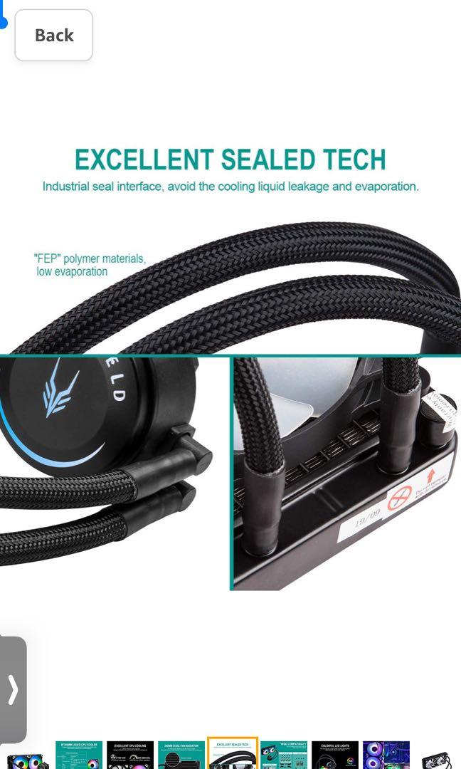 GOLDEN FIELD SF240 RGB All-in-One Liquid CPU Cooler With 240mm Radiator ...