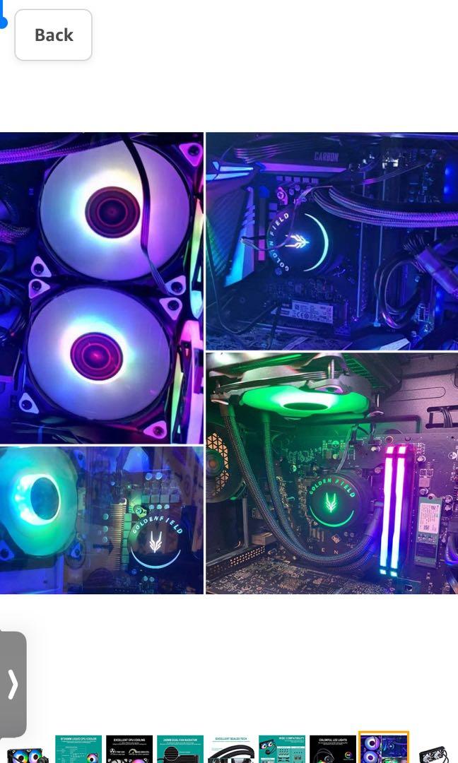 GOLDEN FIELD SF240 RGB All-in-One Liquid CPU Cooler With 240mm Radiator ...
