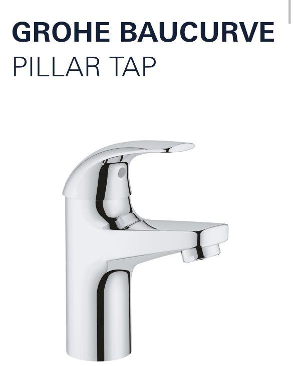 Grohe Baucurve Pillar Tap, Furniture & Home Living, Bathroom & Kitchen ...