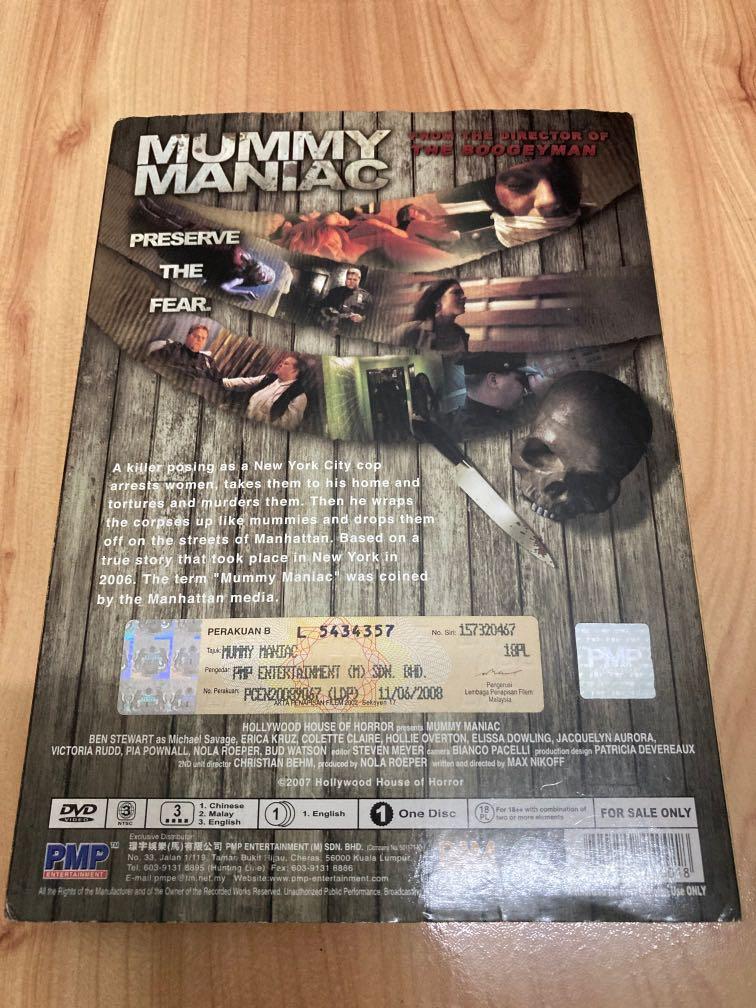 Horror movie DVD Mummy Maniac, Hobbies & Toys, Music & Media, CDs ...