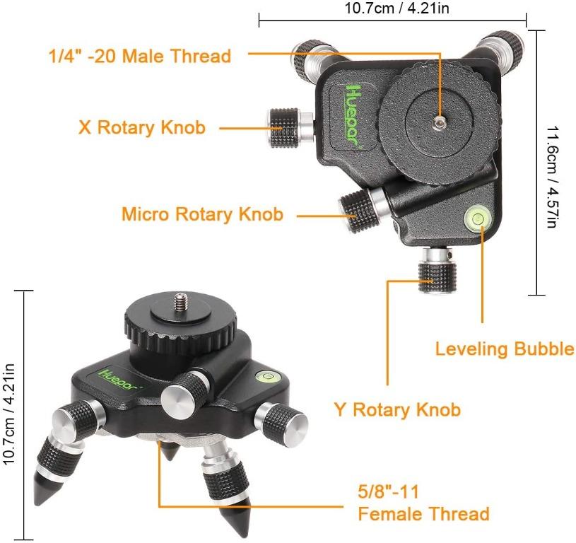 Huepar AT2 Bracket Laser Level Adapter - 360° Rotating Base for Line ...
